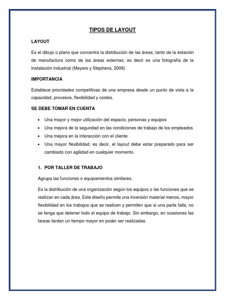 Tipos de Layout | PDF | Lean Manufacturing | Informática