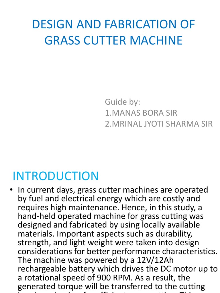 Affordable Battery-Powered Grass Cutter | PDF | Machines | Transmission ...
