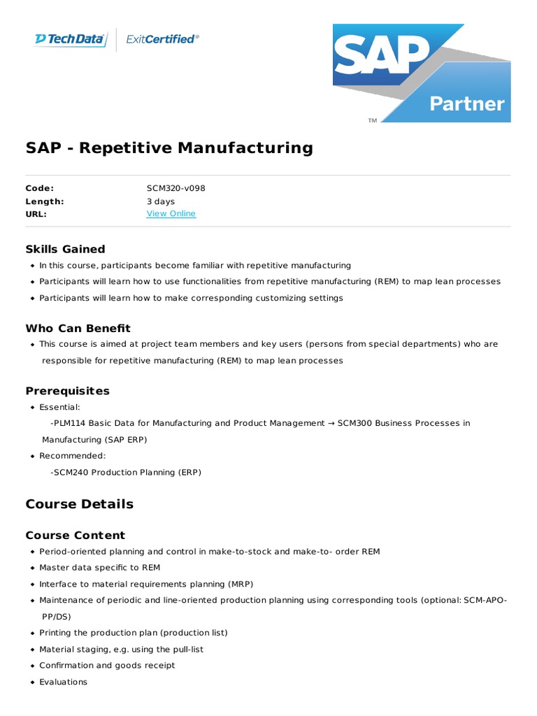 Repetitive Manufacturing PDF | PDF