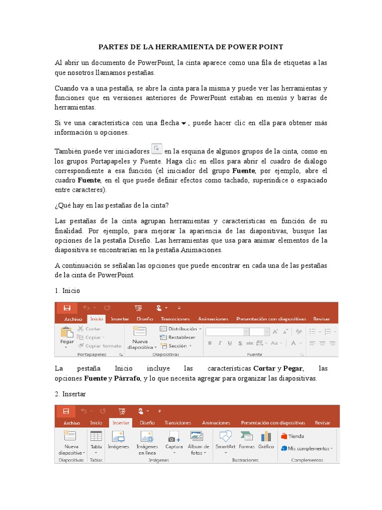 Partes de La Herramienta de Power Point | PDF | Microsoft PowerPoint ...