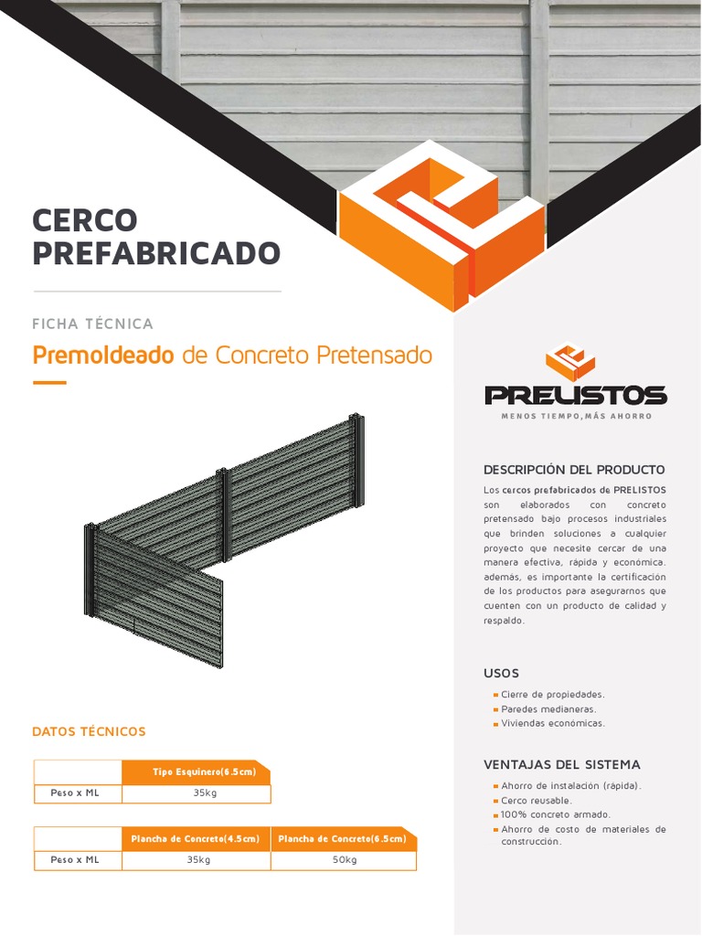 Cerco Prefabricado Rev A | PDF | Hormigón | Material compuesto