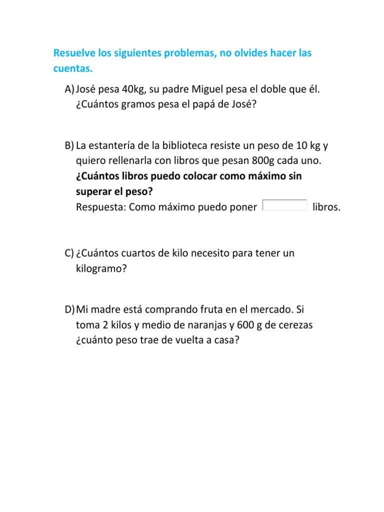 5°gramos problemas | PDF