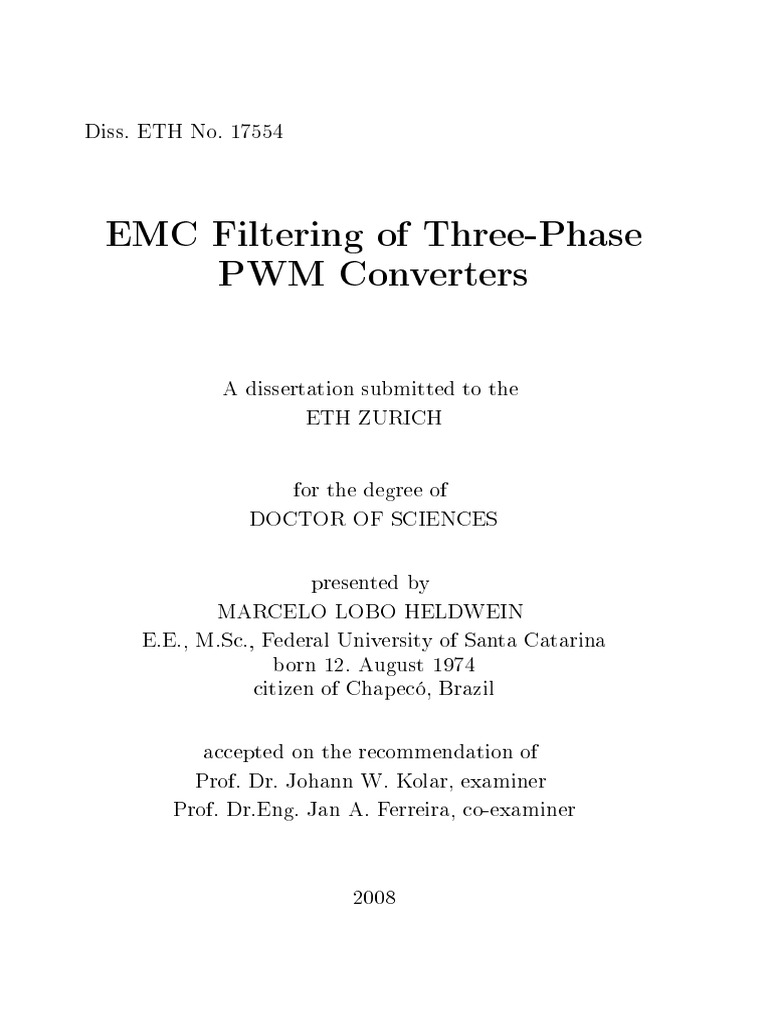 Emc Filtering of Three-Phase PWM Converters (2008) (Heldwein) | PDF ...