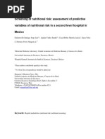 NRS 2002 | PDF | Chronic Condition | Malnutrition