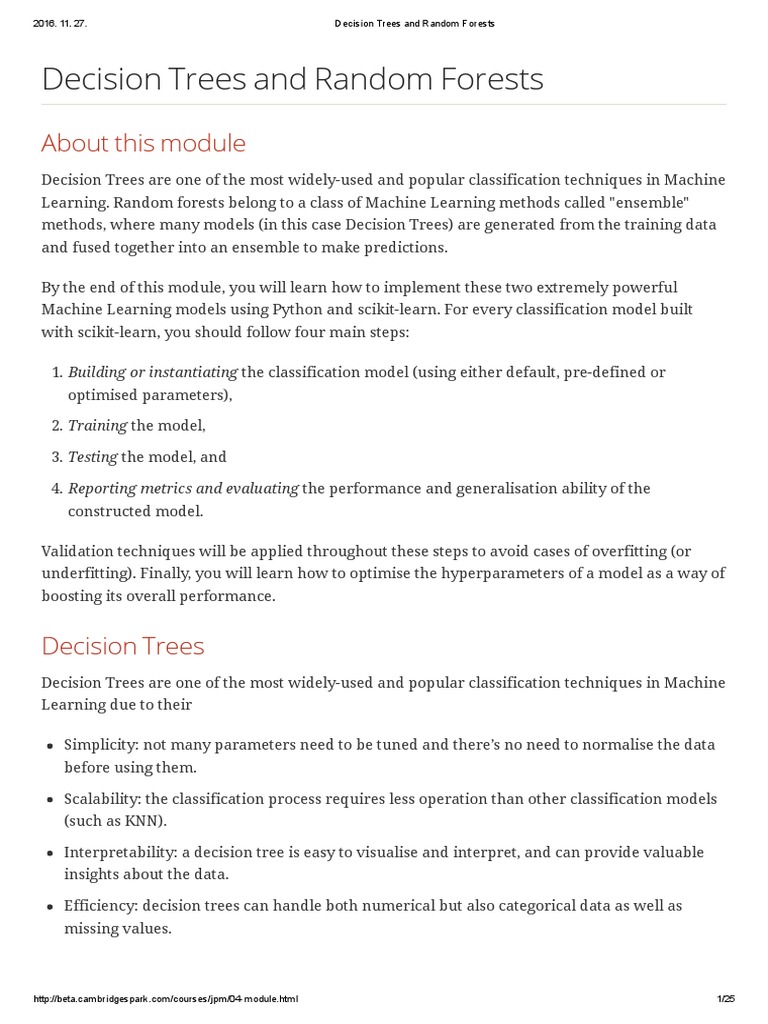Decision Trees and Random Forests | PDF | Cross Validation (Statistics) | Sensitivity And ...