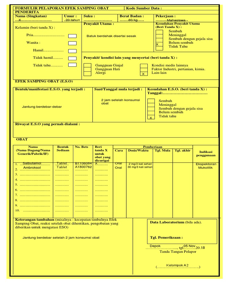 Form Kuning MESO Kasus Pelayanan Kefarmasian | PDF