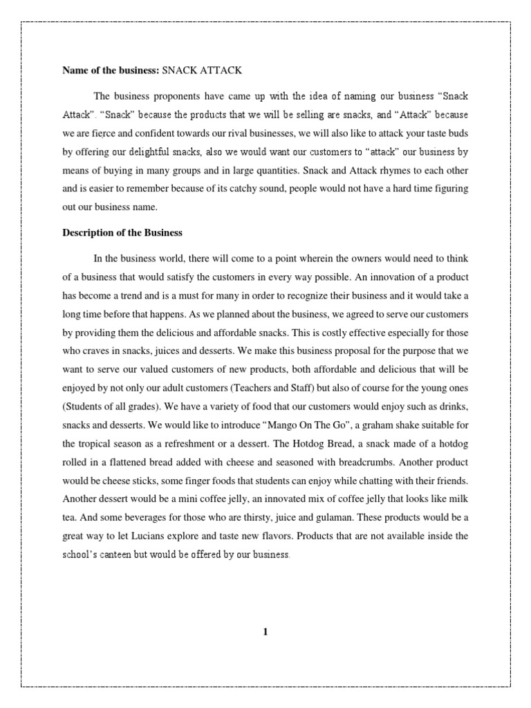 Feasibility Study 1 | PDF | Food And Drink | Foods