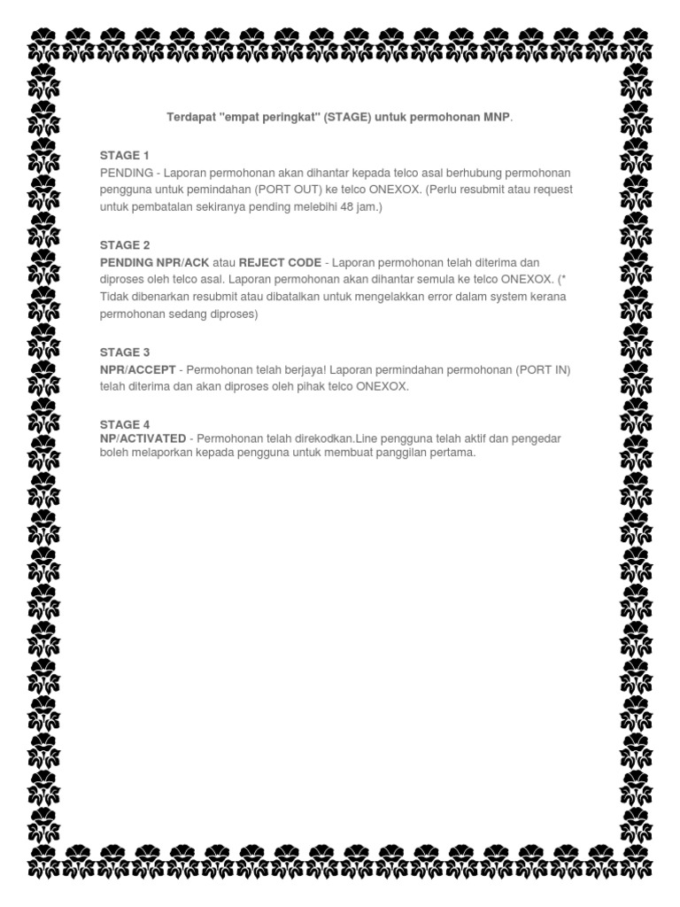 4 Stage Permohonan MNP | PDF