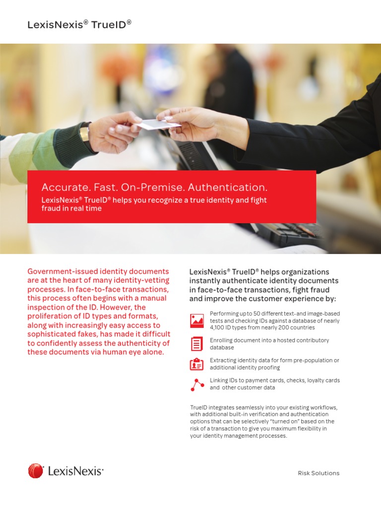 True Id Brochure | Download Free PDF | Authentication | Lexis Nexis