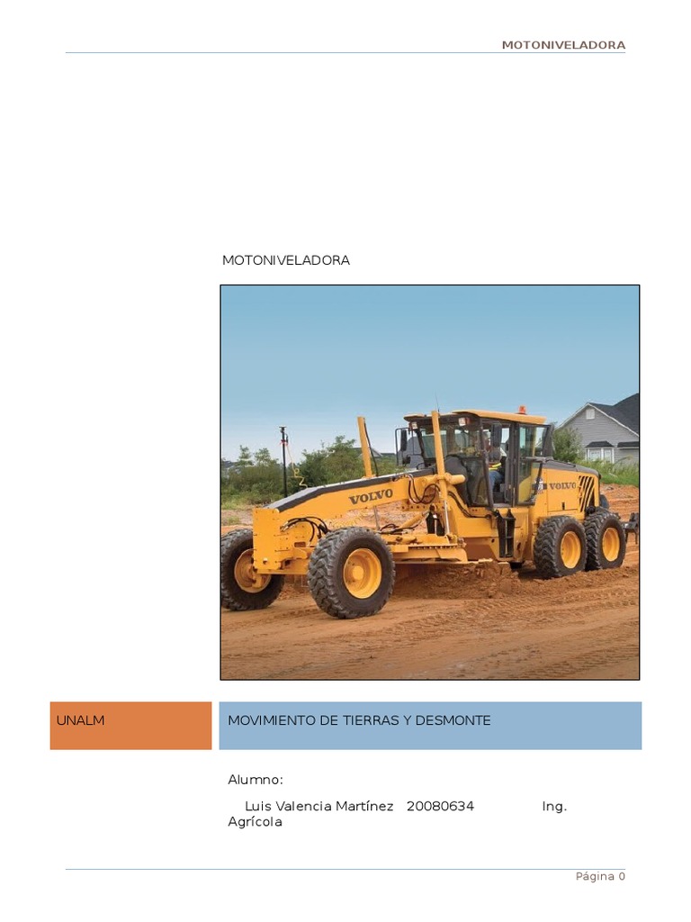 La Motoniveladora | PDF | Hoja | Eje