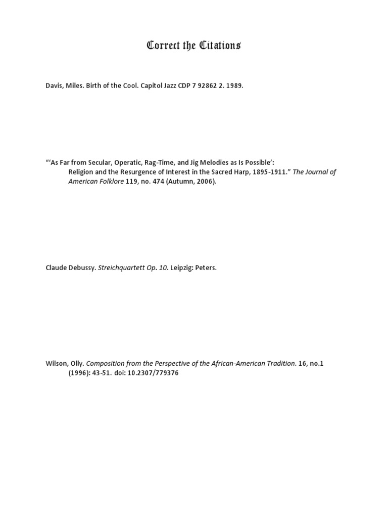 Correct Citations: Formatting Document References | PDF