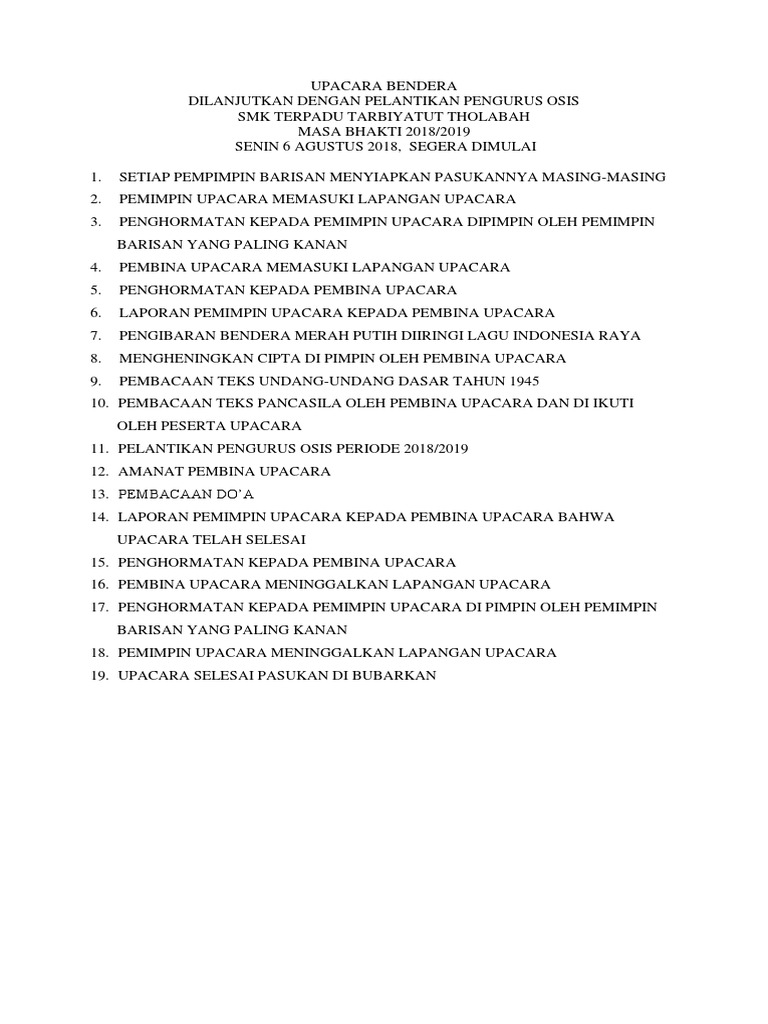 Teks MC Upacara | PDF