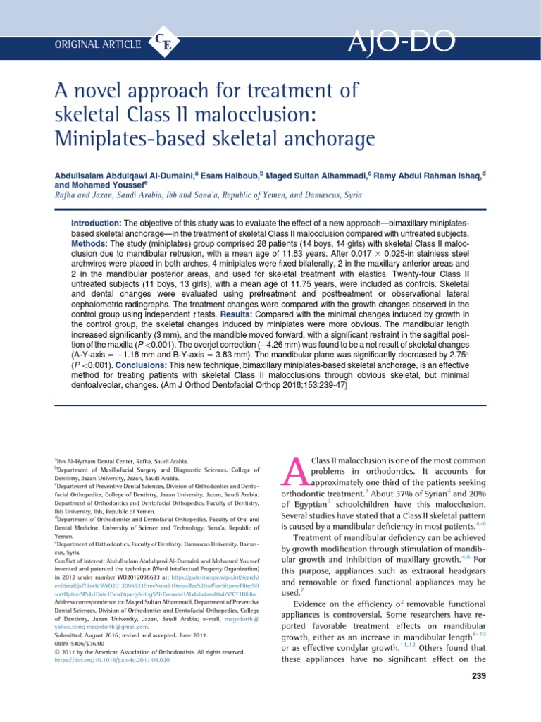 Skeletal Class II Malocclusion Treatment | PDF | Orthodontics | Health ...