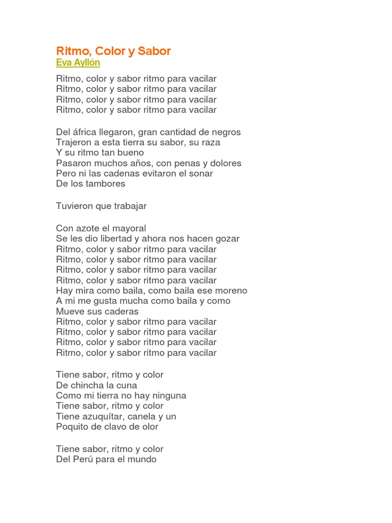 Ritmo, Color y Sabor | PDF