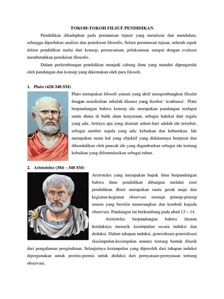 Tokoh-Tokoh Filsafat Pendidikan | PDF | Ilmu Sosial | Filsafat