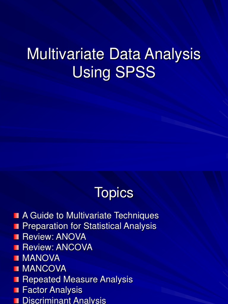 Multivariate Data Analysis Using SPSS | PDF | Analysis Of Covariance ...
