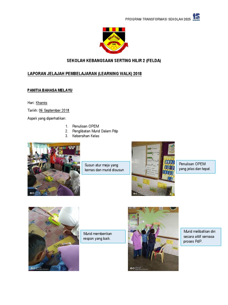 Laporan Learning Walk 2018 | PDF