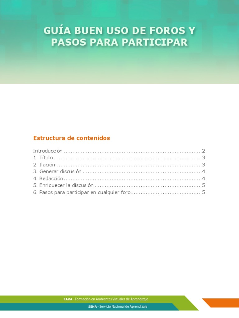Guia para El Buen Uso de Foros | PDF | Foro de Internet | Aprendizaje