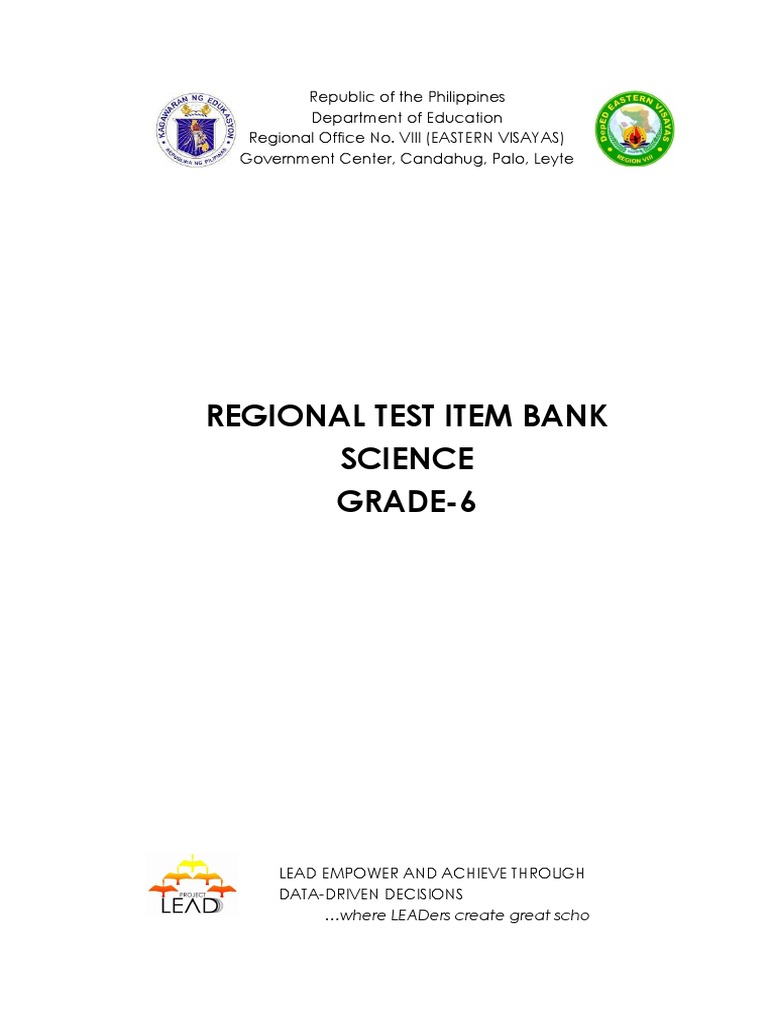 Regional Test Item Bank Science Grade-6 | PDF