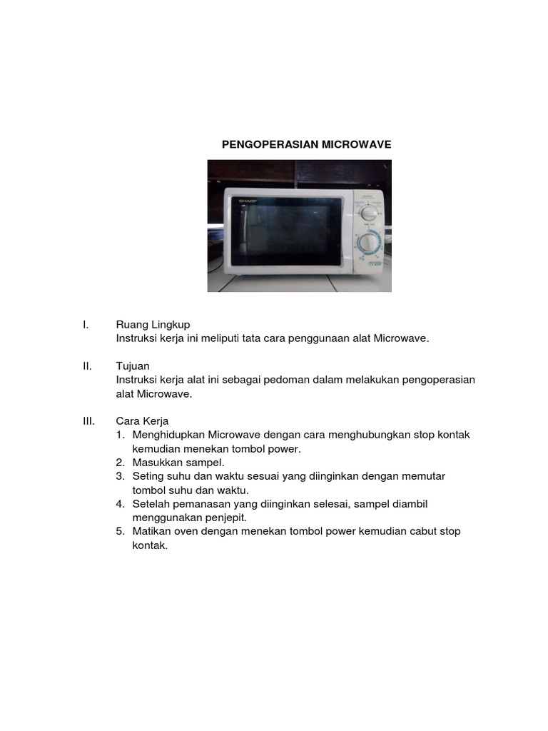 Panduan Penggunaan Microwave Laboratorium | PDF