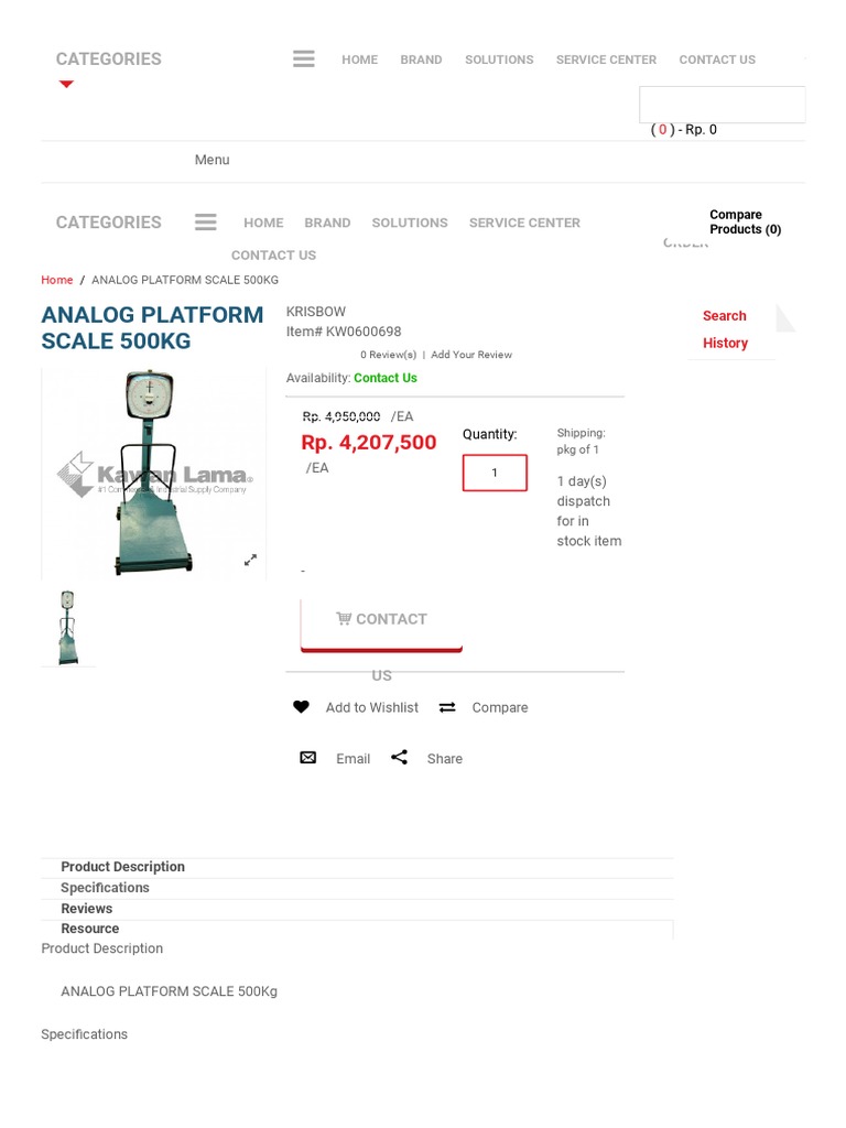 Krisbow Analog Platform Scale 500kg | PDF | Computing | Business