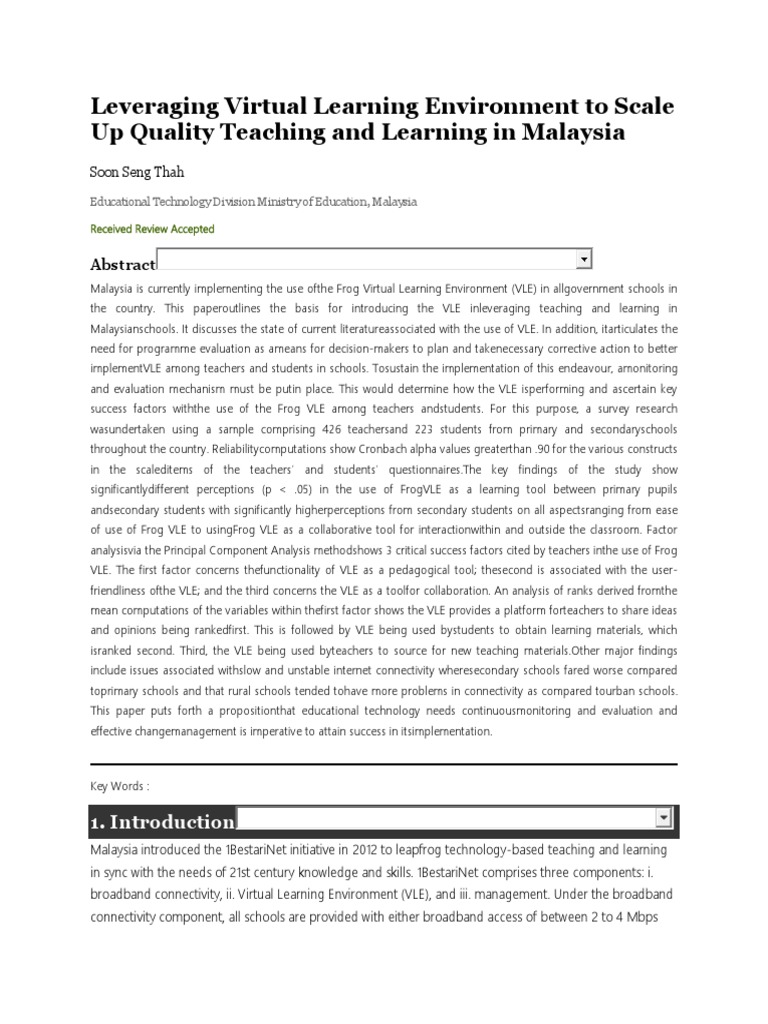 Frog Vle in Teaching Concept Paper | PDF | Factor Analysis ...