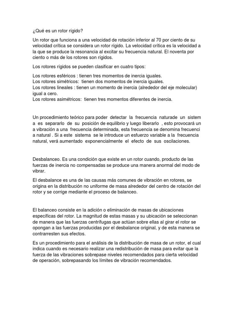 Qué Es Un Rotor Rígido | PDF