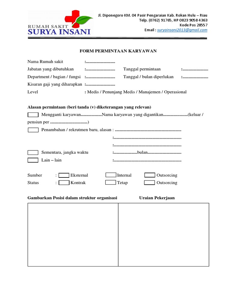 Form Permintaan Karyawan Baru | PDF