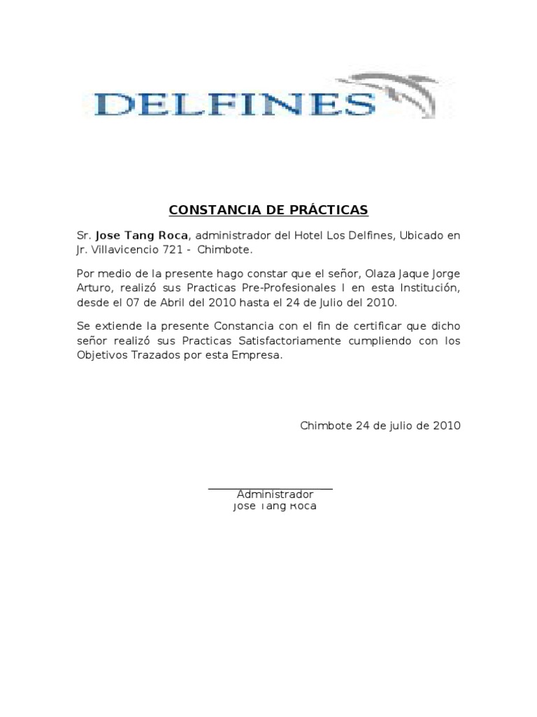 Constancia de Practicas | PDF