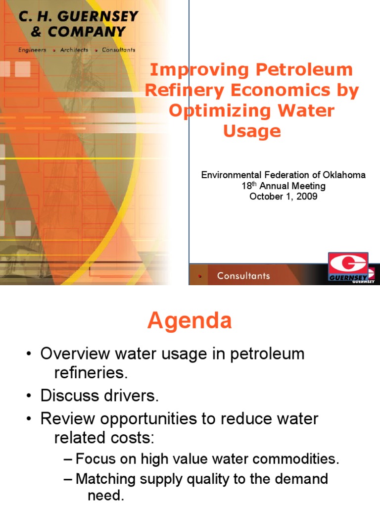 Improving Petroleum Refinery Economics by Optimizing Water Usage | PDF ...