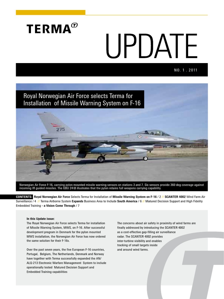 Terma Update June 2011 | PDF | Radar | General Dynamics F 16 Fighting ...