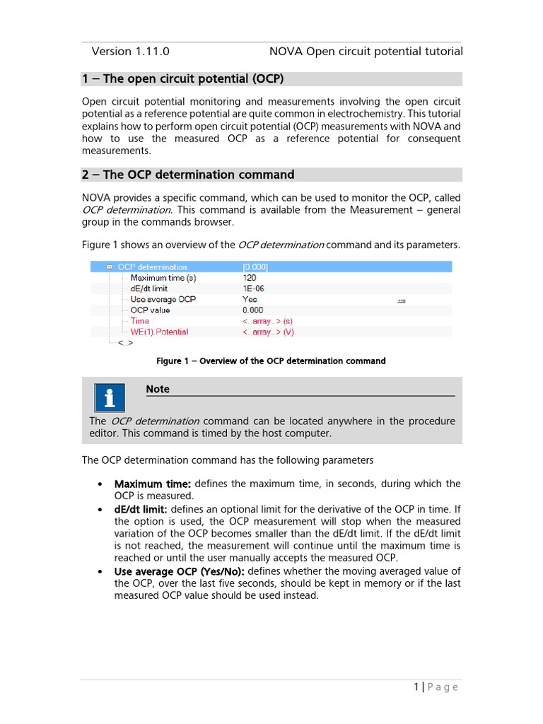 The Open Circuit Potential (OCP) | PDF | Computing | Computing And ...