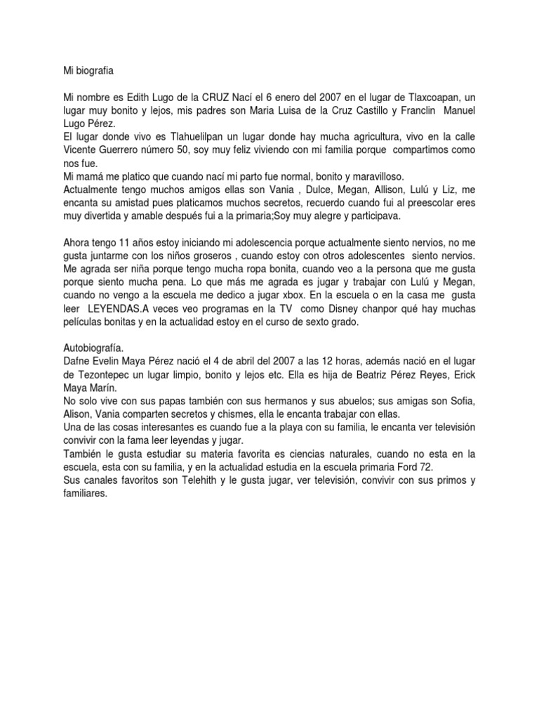Mi Biografia | PDF