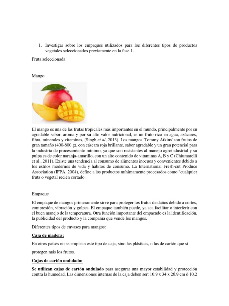 Empaque Del Mango | PDF | Cartón | Aluminio