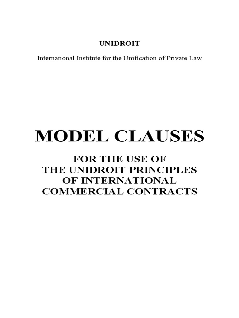 UNIDROIT - Modelclauses-2013 | PDF | Arbitration | Arbitral Tribunal