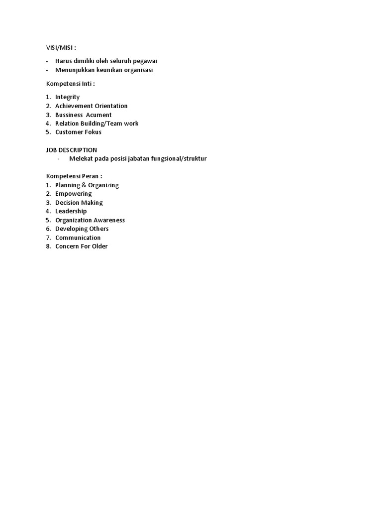 Kamus Kompetensi | PDF