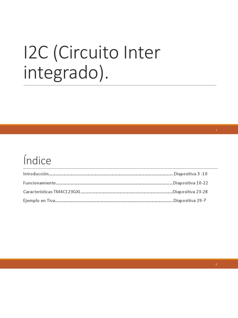 I2c Presentacion | PDF | Telecomunicaciones | Bienes manufacturados