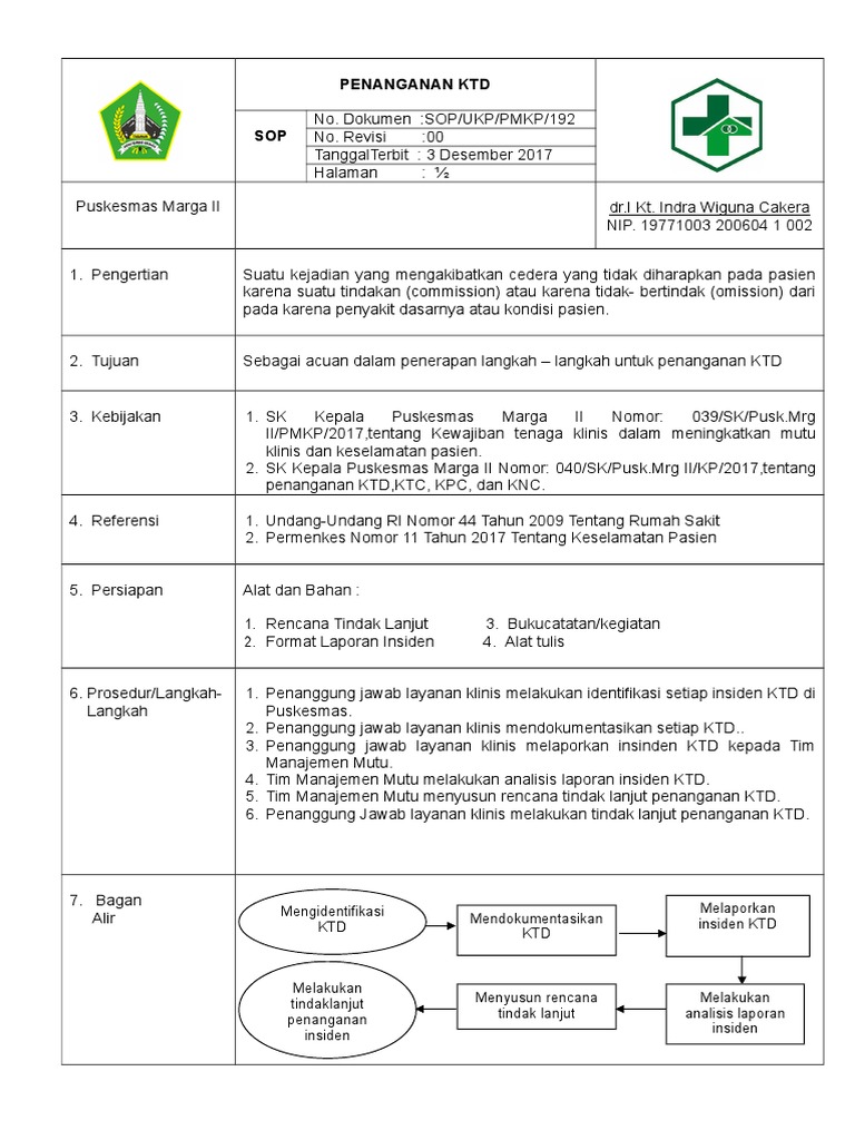 Sop Penanganan KTD | PDF