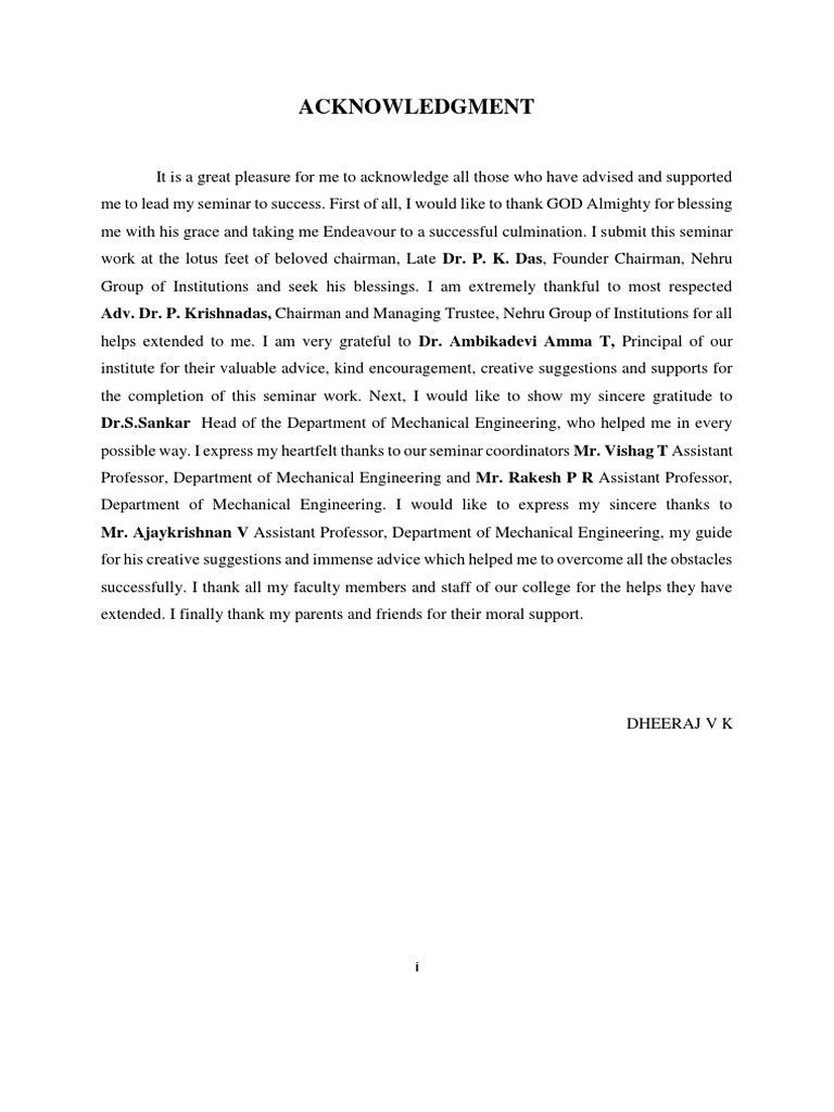 Acknowledgment | PDF | Anti Lock Braking System | Automotive Technologies