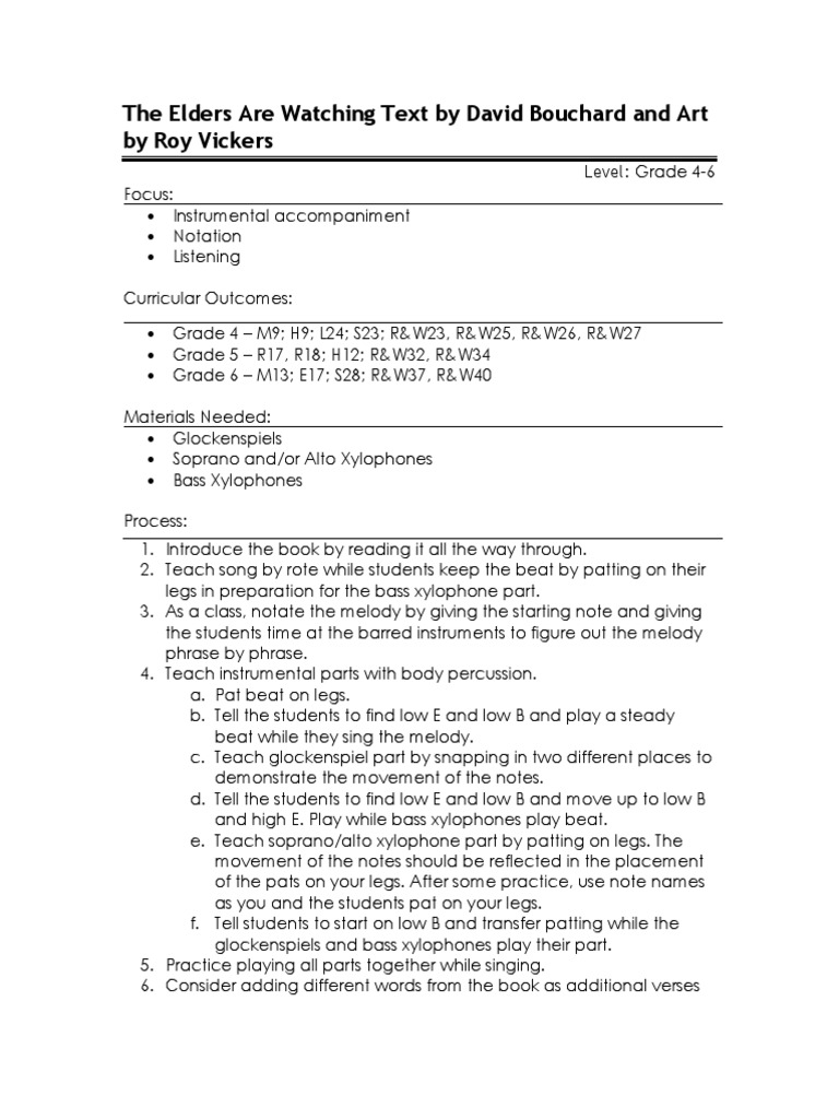 The Elders Are Watching Text by David Bouchard and Art by Roy Vickers ...