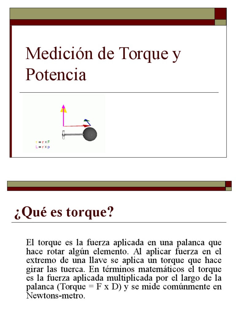 Medicion de Torque | PDF | Esfuerzo de torsión | Energia electrica