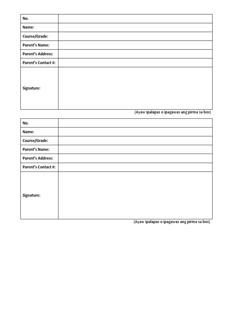 School ID Fill Up Form PDF