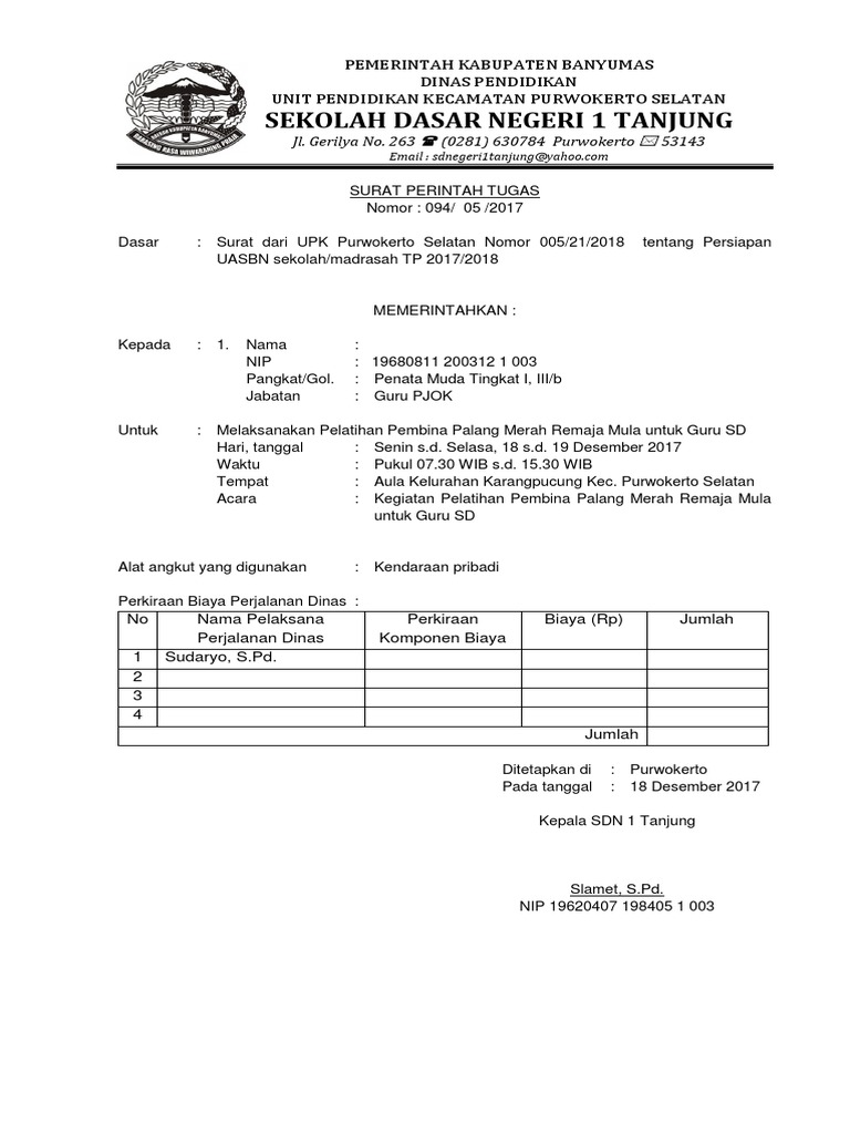 Contoh Surat Tugas Dan SPPD Fix | PDF