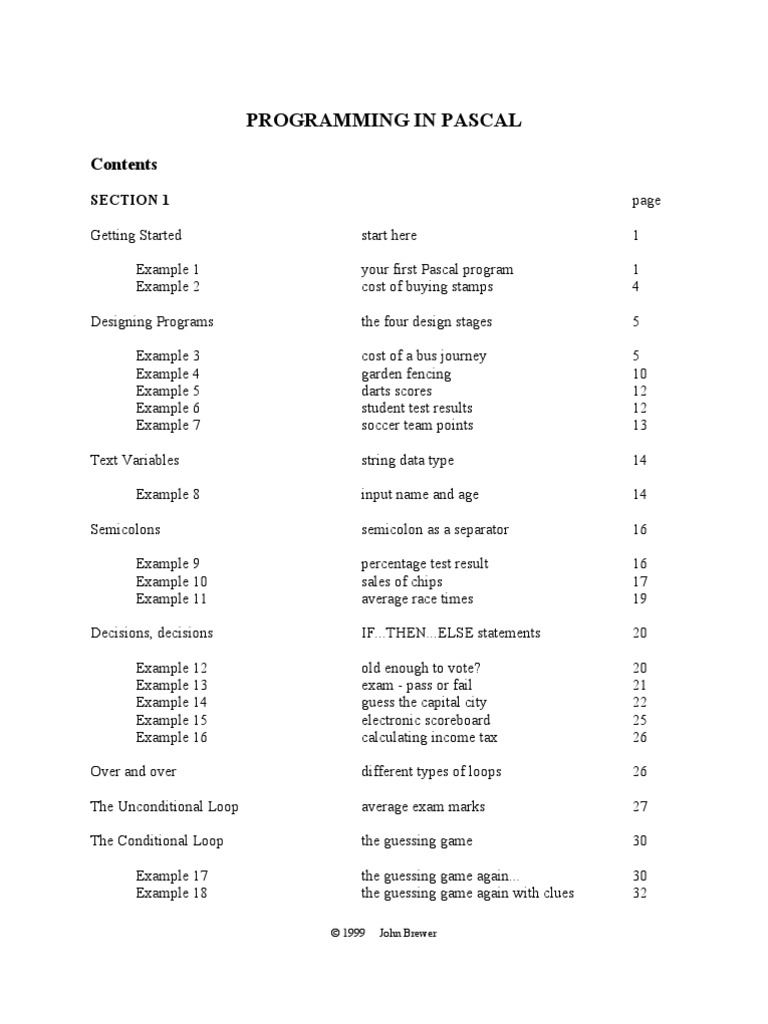 Pascal | PDF | Teaching Methods & Materials