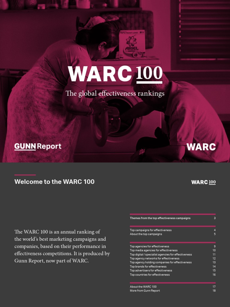 WARC 100 Rankings For Effectiveness 2018 PDF | PDF | Sweden | Brand