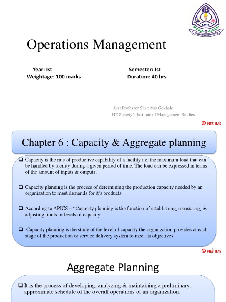 Chapter 6 - Operations Management | PDF | Inventory | Operations Management