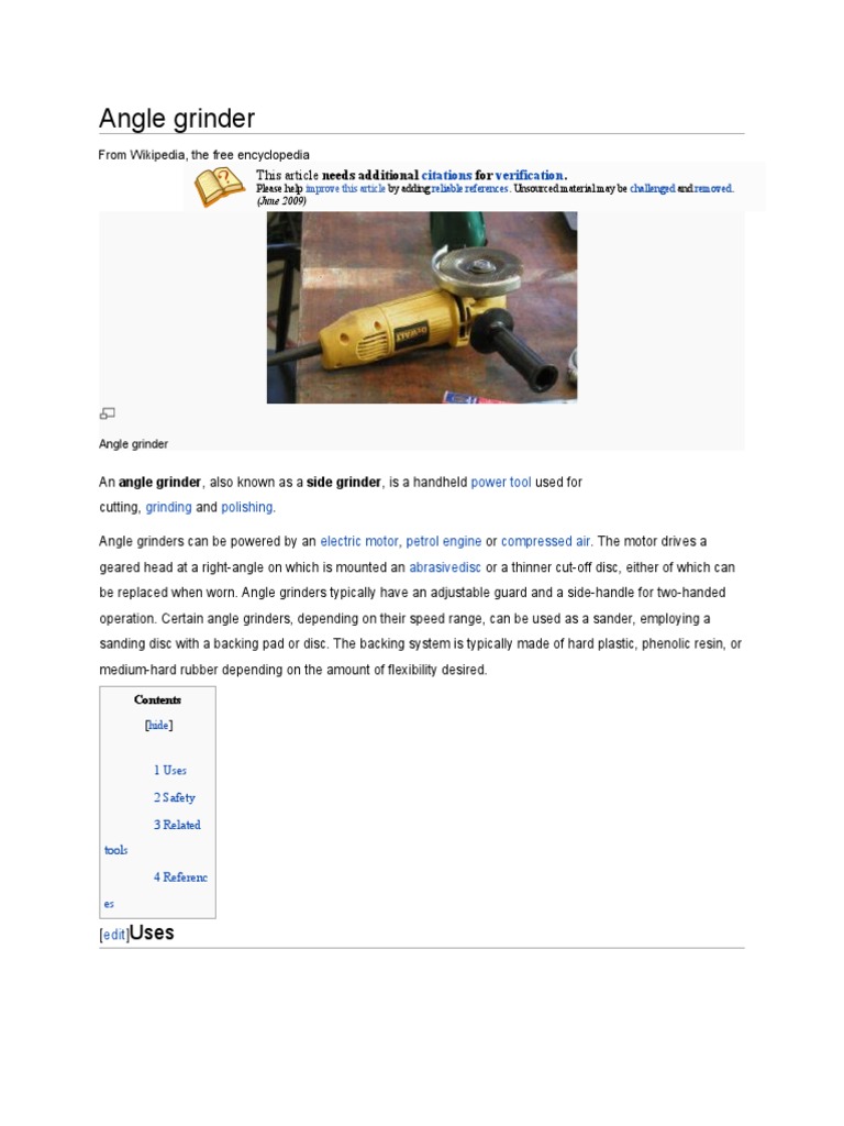 Angle Grinder | PDF | Cutting Tools | Machines