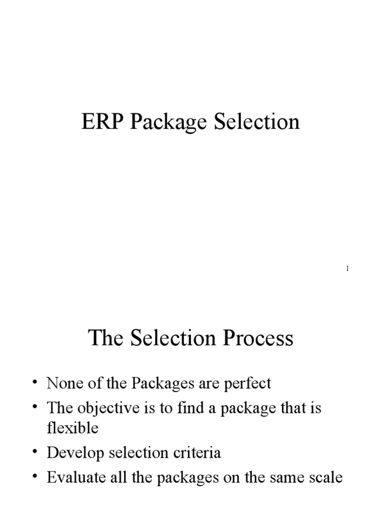 ERP Package Selection Process Guide | PDF | Evaluation | Enterprise ...
