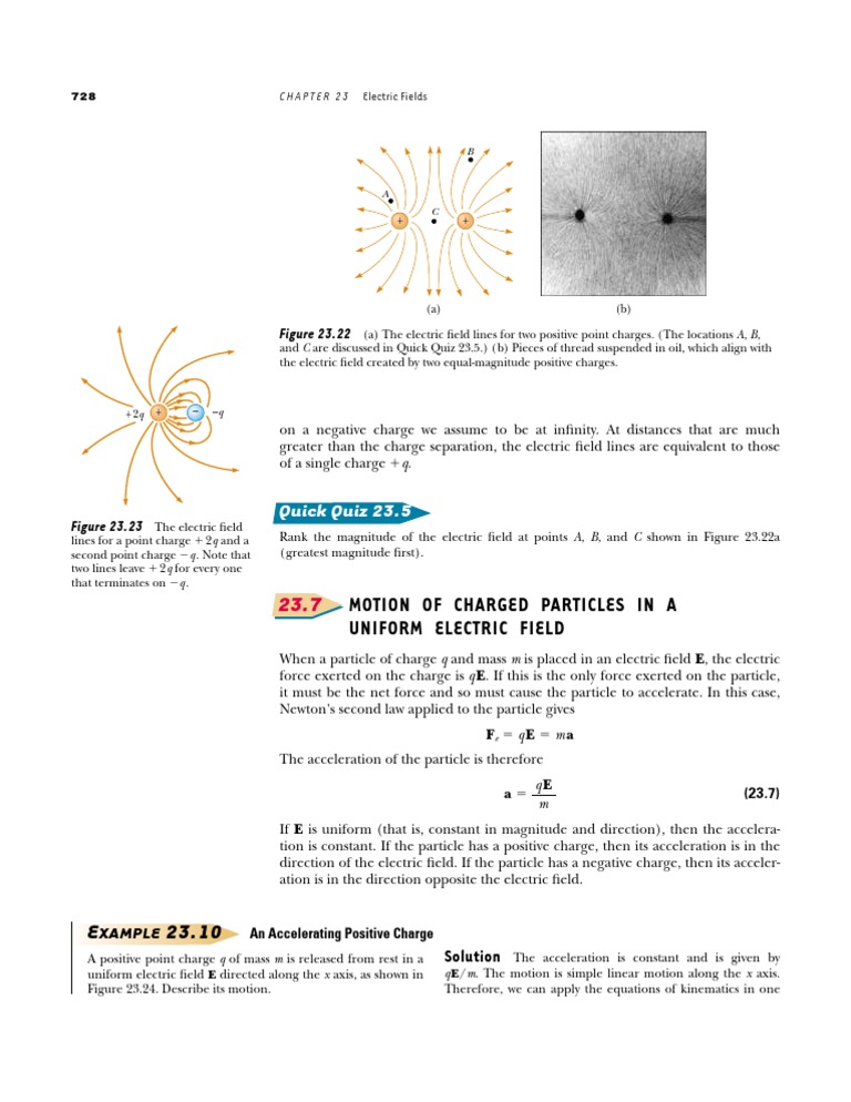 Electric Fields & Charged Particle Motion | PDF | Electric Field ...
