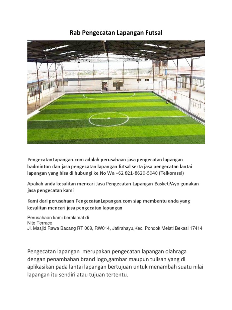 Rab Pengecatan Lapangan Futsal | PDF